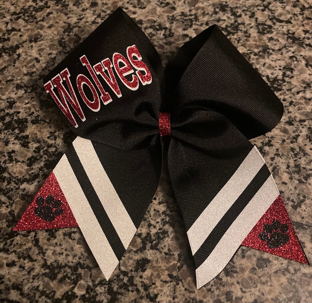 Gameday Cheer Bow, Sideline Cheer Bow Done in Your Team Colors, Wolves ...