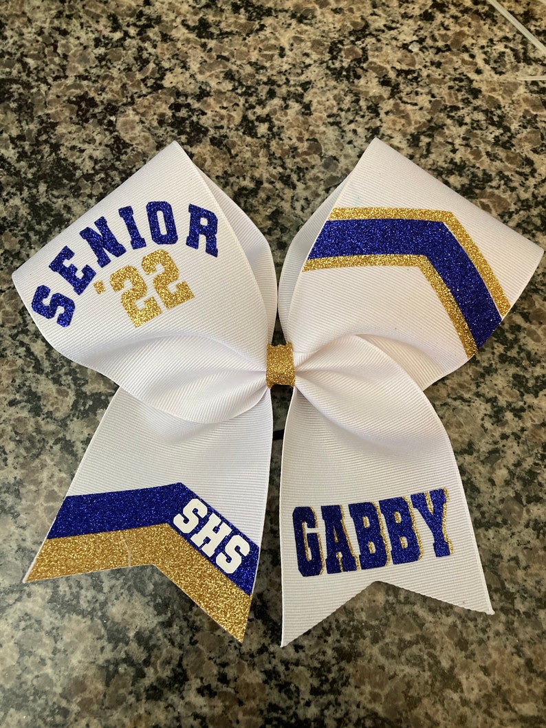Senior Cheer Bow/ Cheer Bow / Captain Cheer Bow/ Team Name on - Etsy