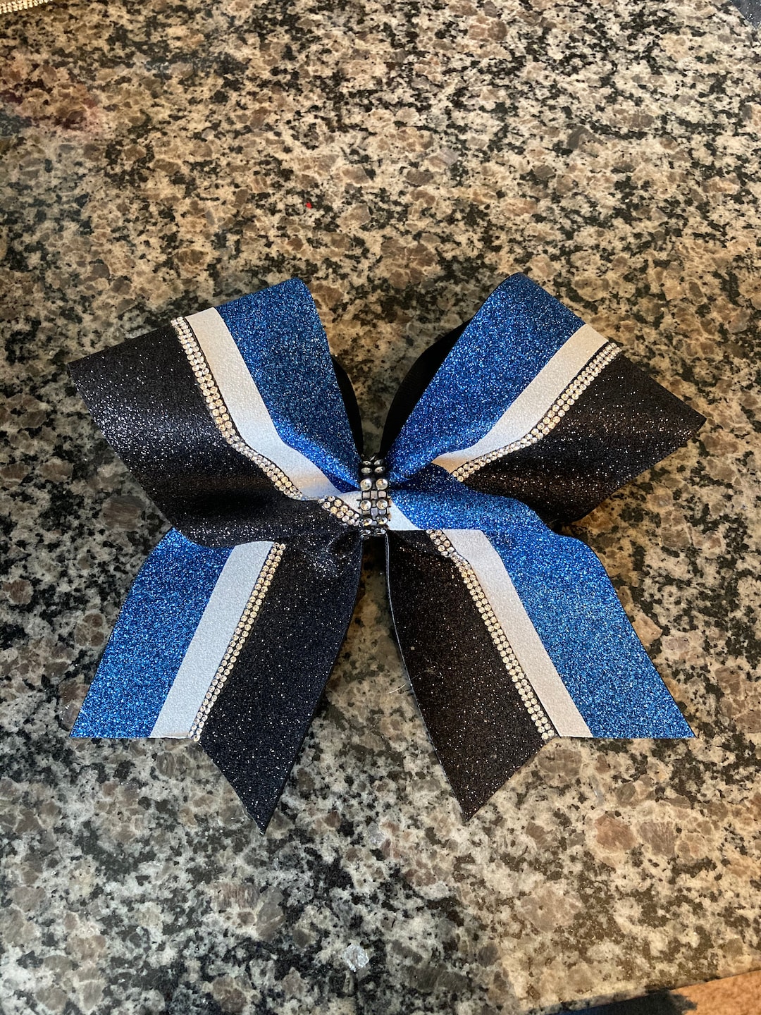 Customizable Rhinestone Cheer Bow, Team Colors, Glitter Ribbon - Etsy