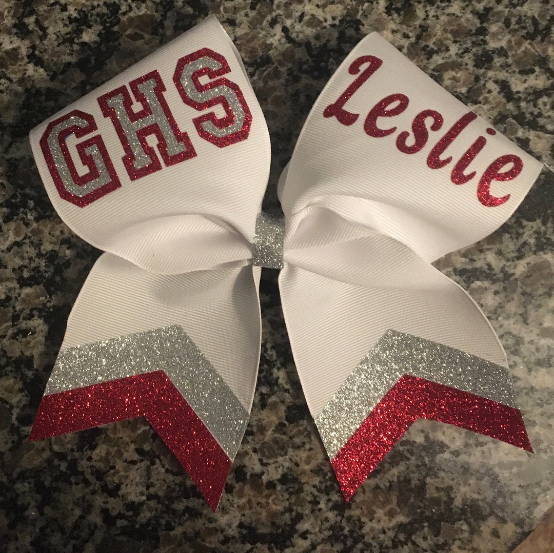 Red and White Cheer Bow/ Custom Bulk Orders for Cheer Team/ Spirit ...