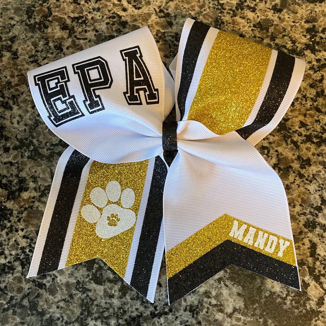 Paw Print Cheer Bow- Great Rec Cheer Bow Made in Your Team Colors ...