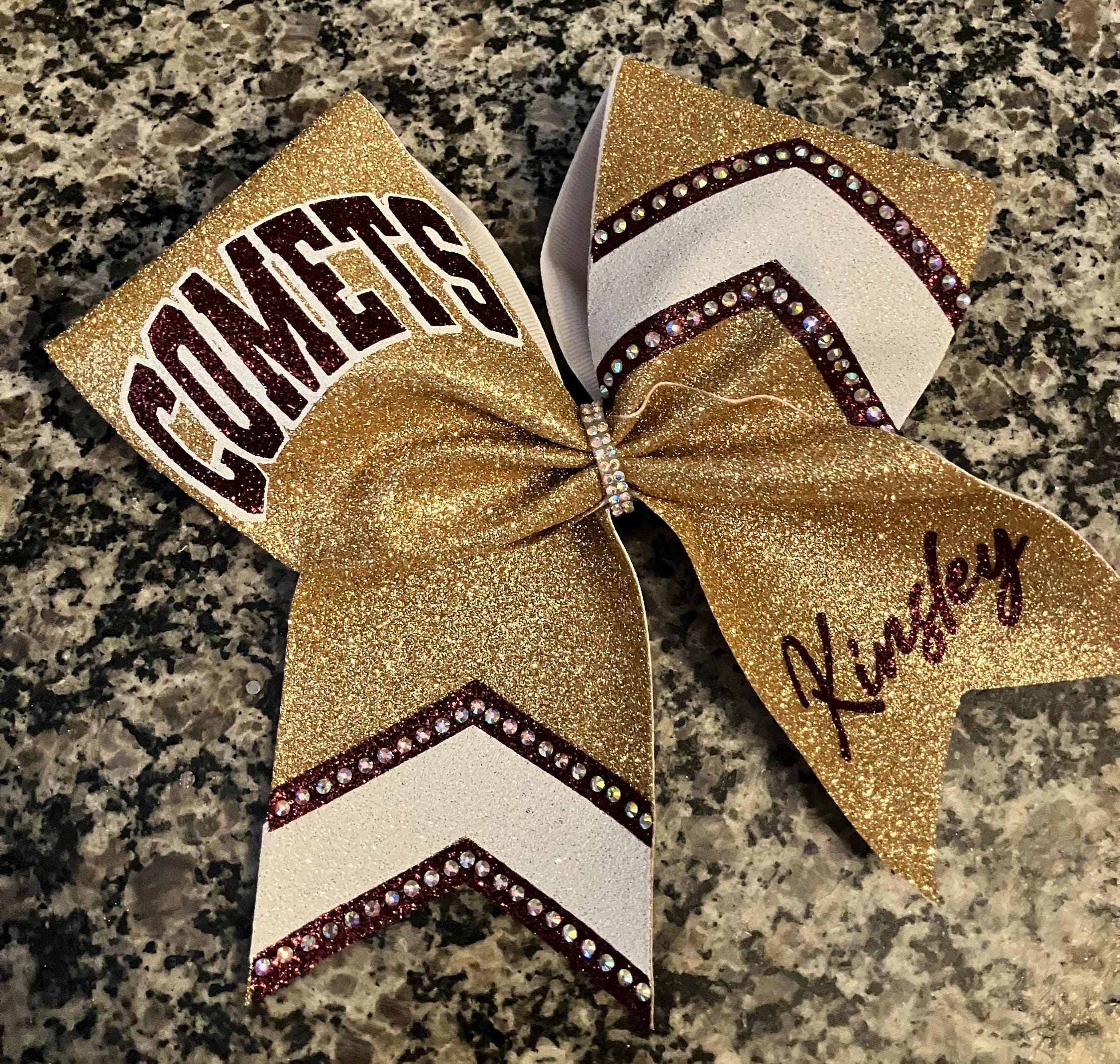 Gold Cheer Bow, Maroon Cheer Bow, Glitter Cheer Bow, Comp Cheer Bow ...