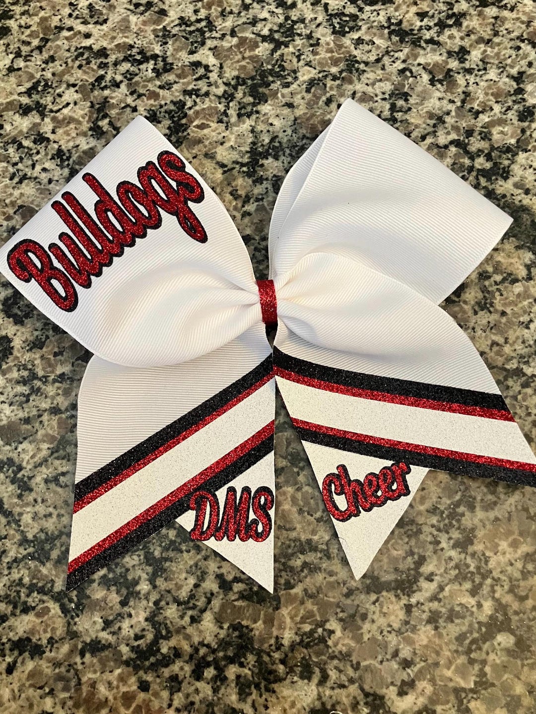 Cheer Bow - Custom Team Bow- Red Black White Bow. Your Color on Cheer ...