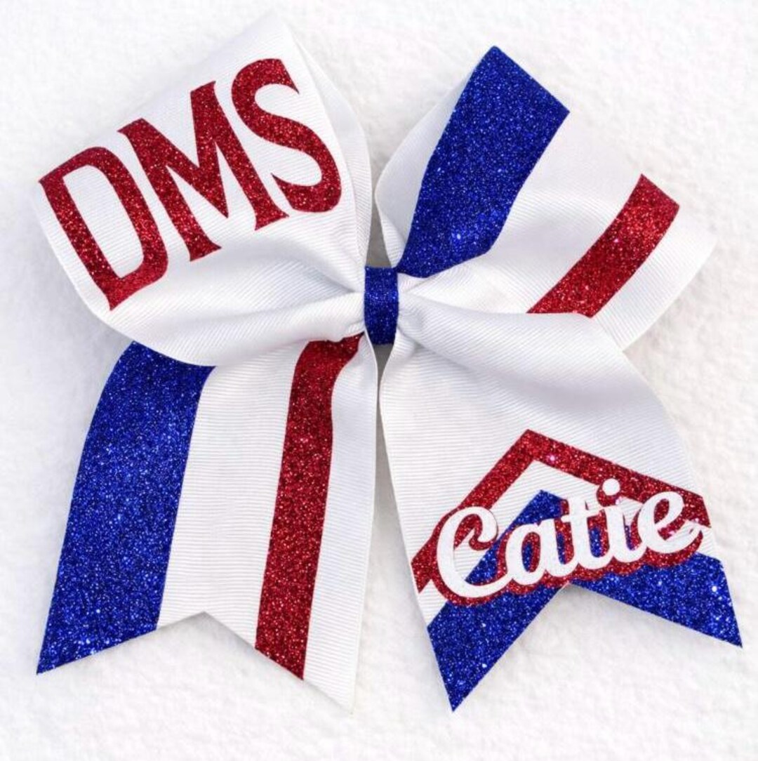 Custom Glitter Cheer Bow, Team Colors, Mascot Bow- Personalized Spirit ...