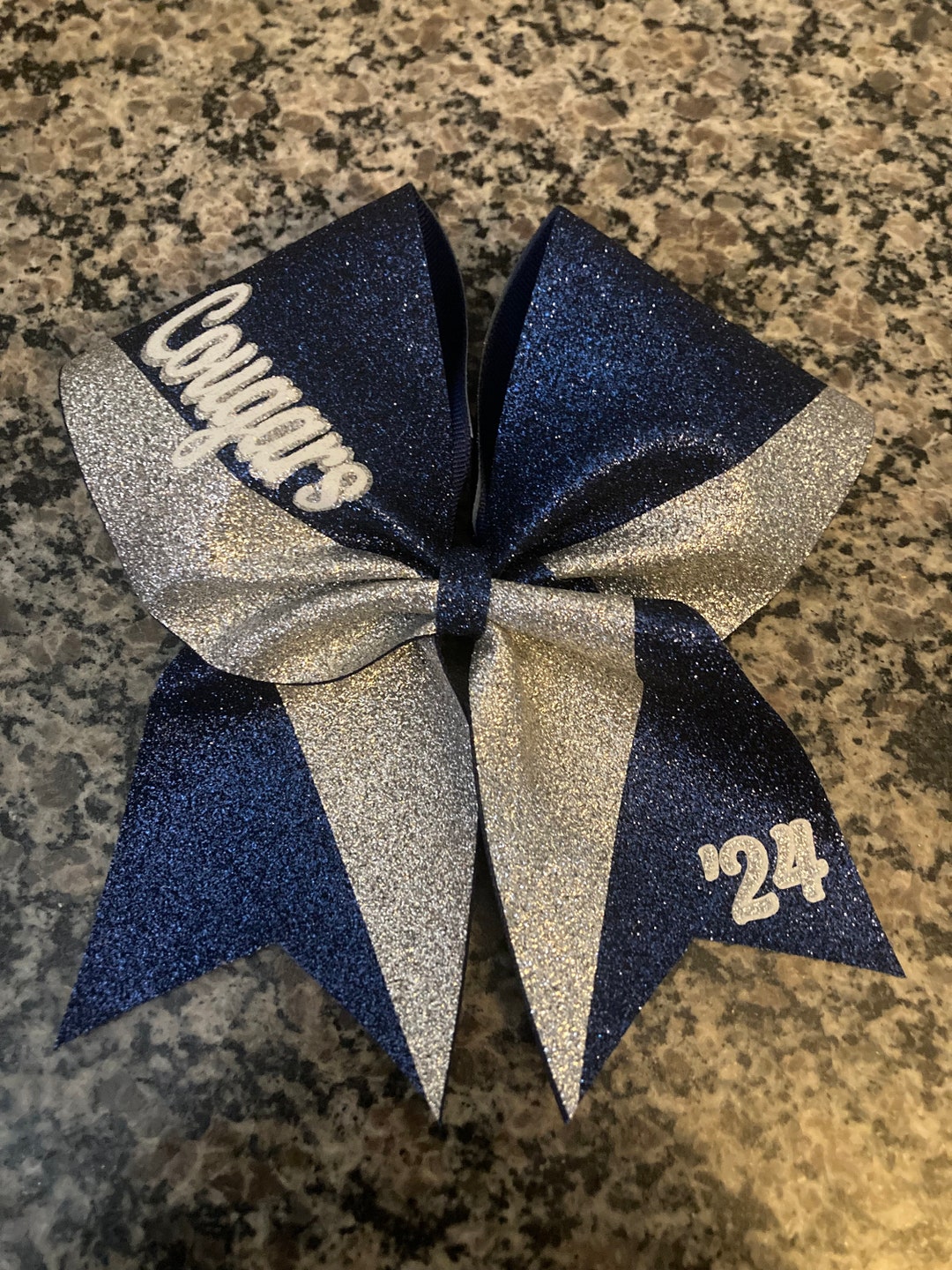 Navy Cheer Bow, Bows for Cheer Squad. Custom Cheer Bows, Competition ...