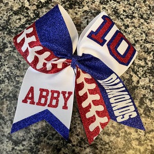 Softball Bow With Number and Player Name. Tournament Bows. Hot Pink ...
