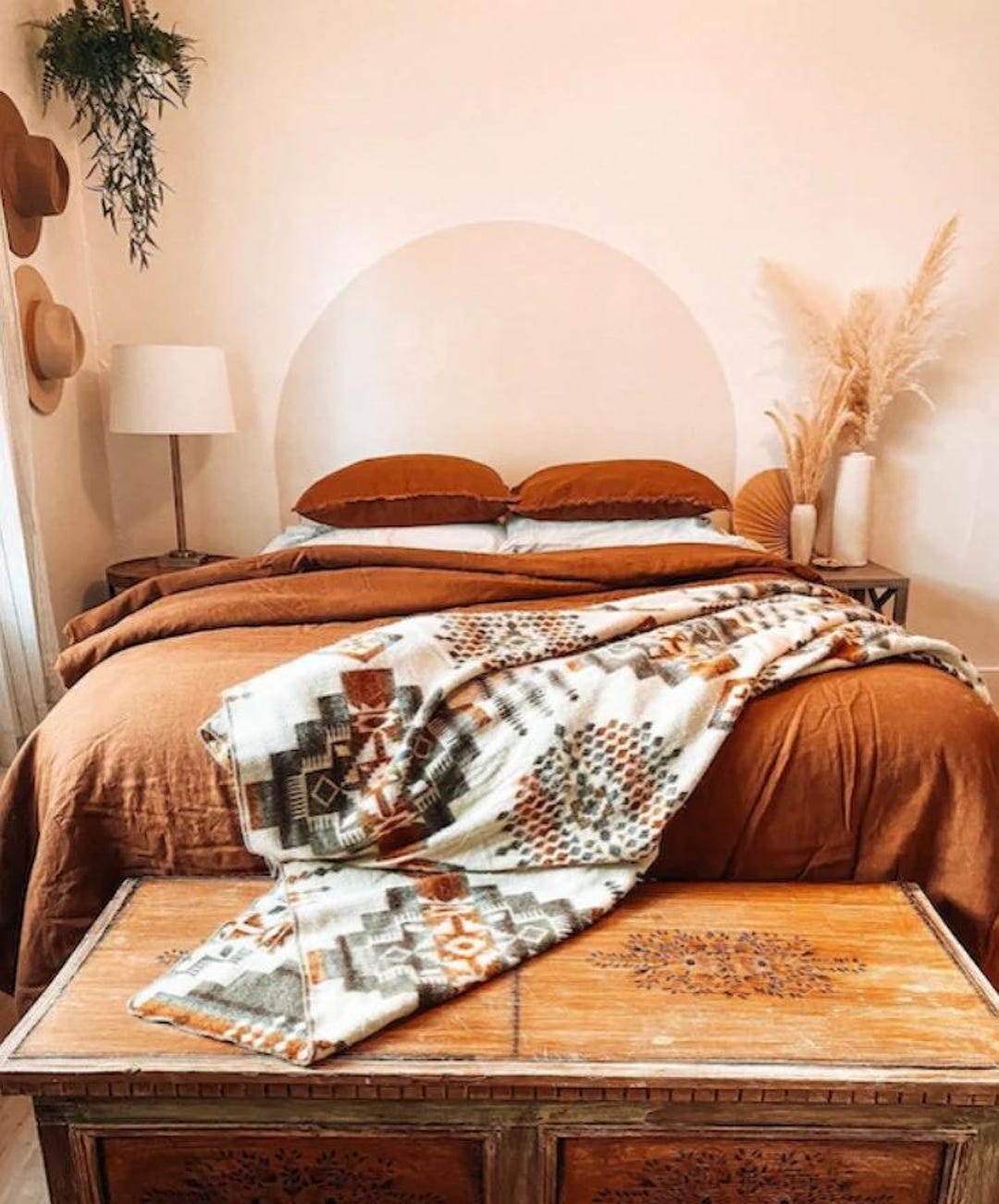 Southwest Blanket Western Decor Aztec Bed Blanket Reversible Queen Size ...