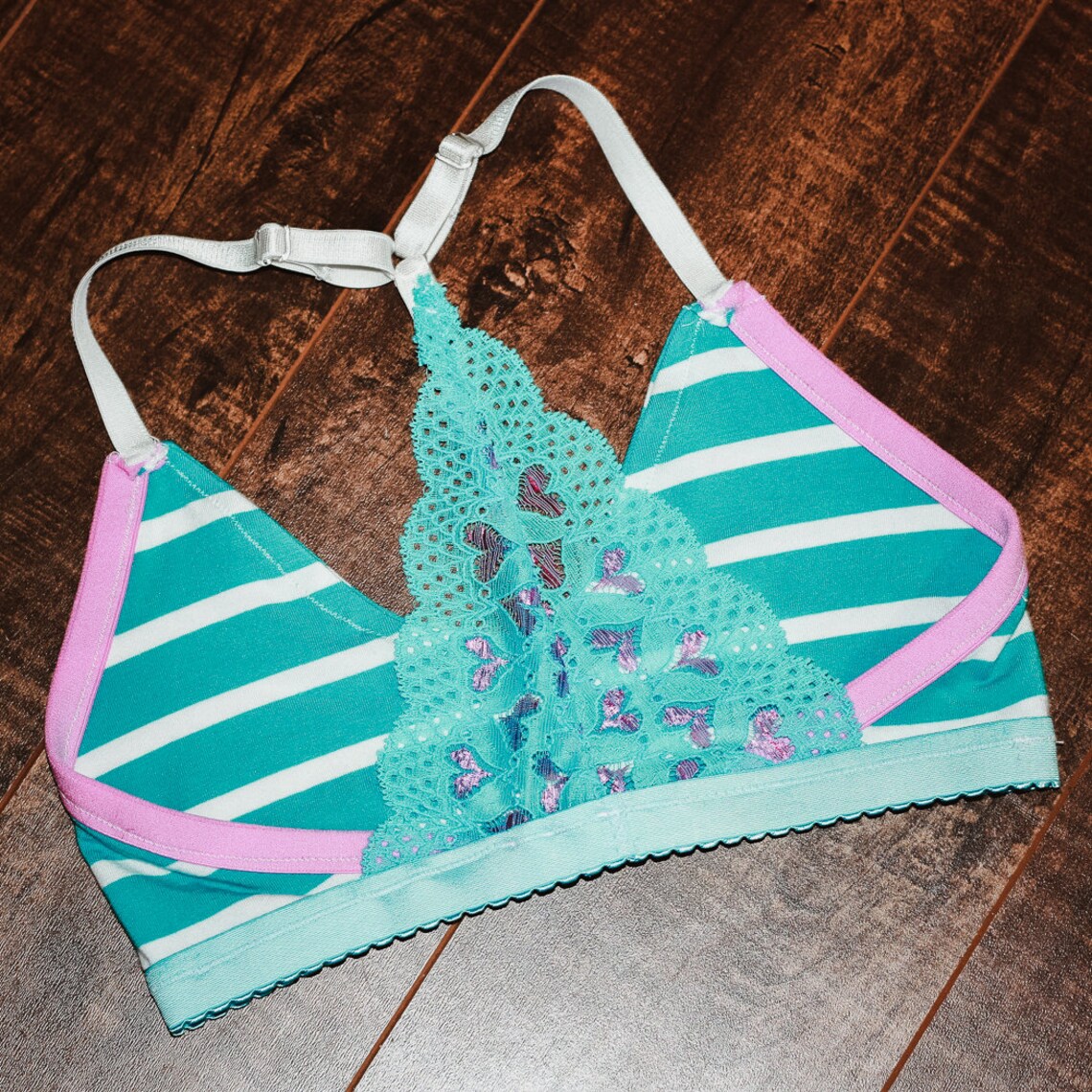 Lace Back Training Bralette PDF Sewing Pattern, Training Bra for Tween ...