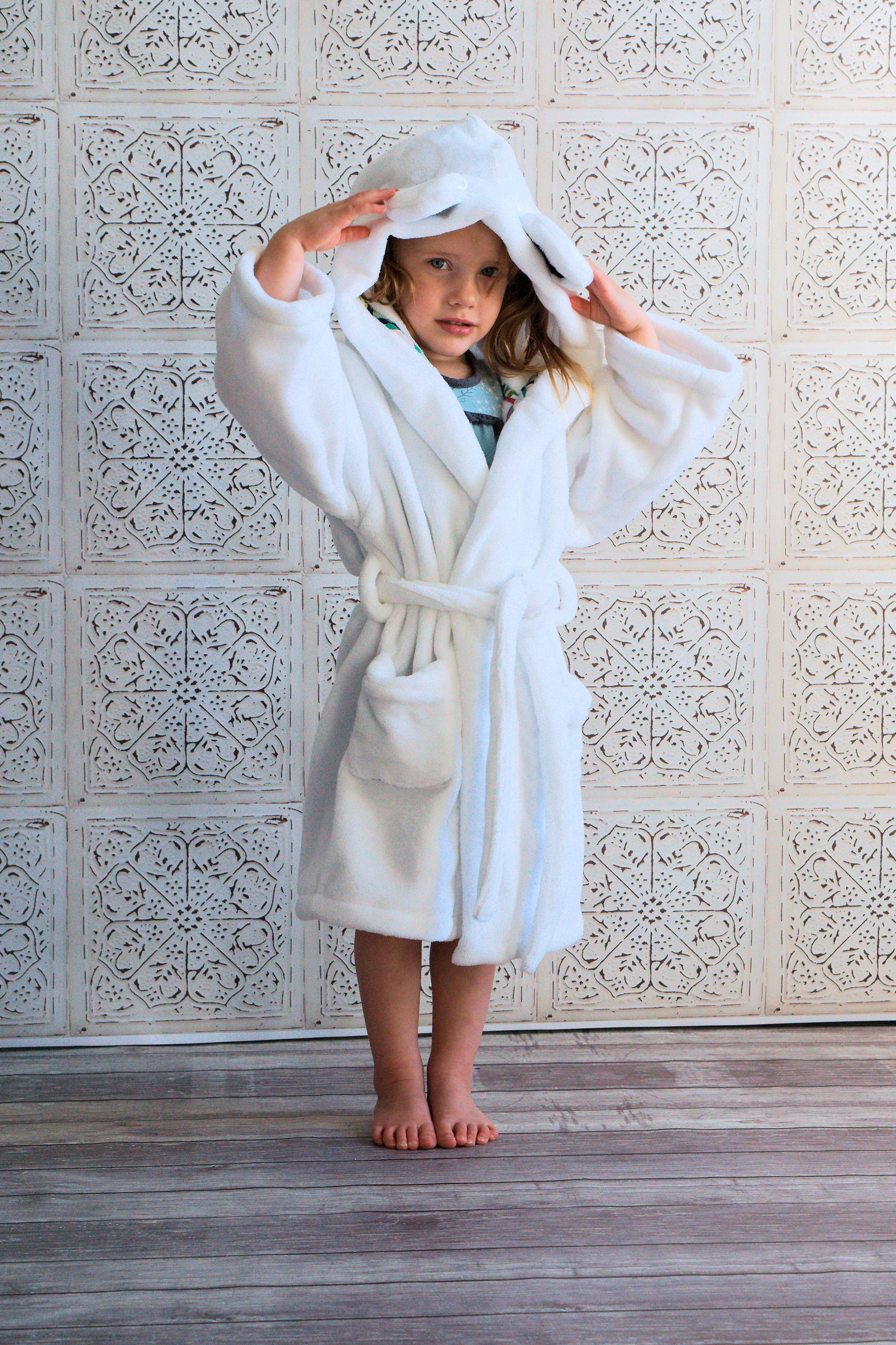 Kid's Hooded Bathrobe With Animal Ears PDF Pattern, Children's ...