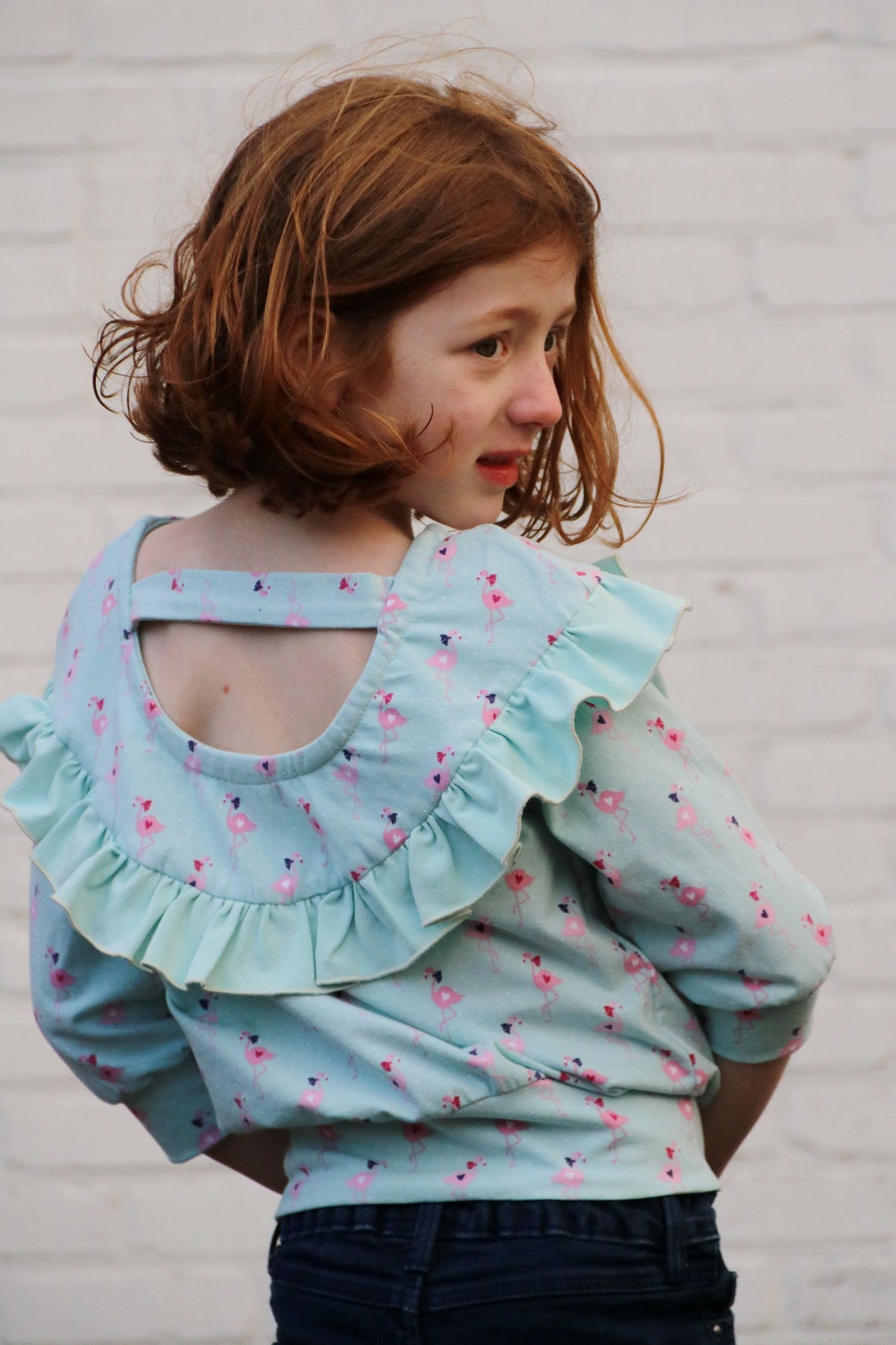 Girls Ruffle Trim Top & Dress Pattern Bundle, Knit and Woven Dress ...