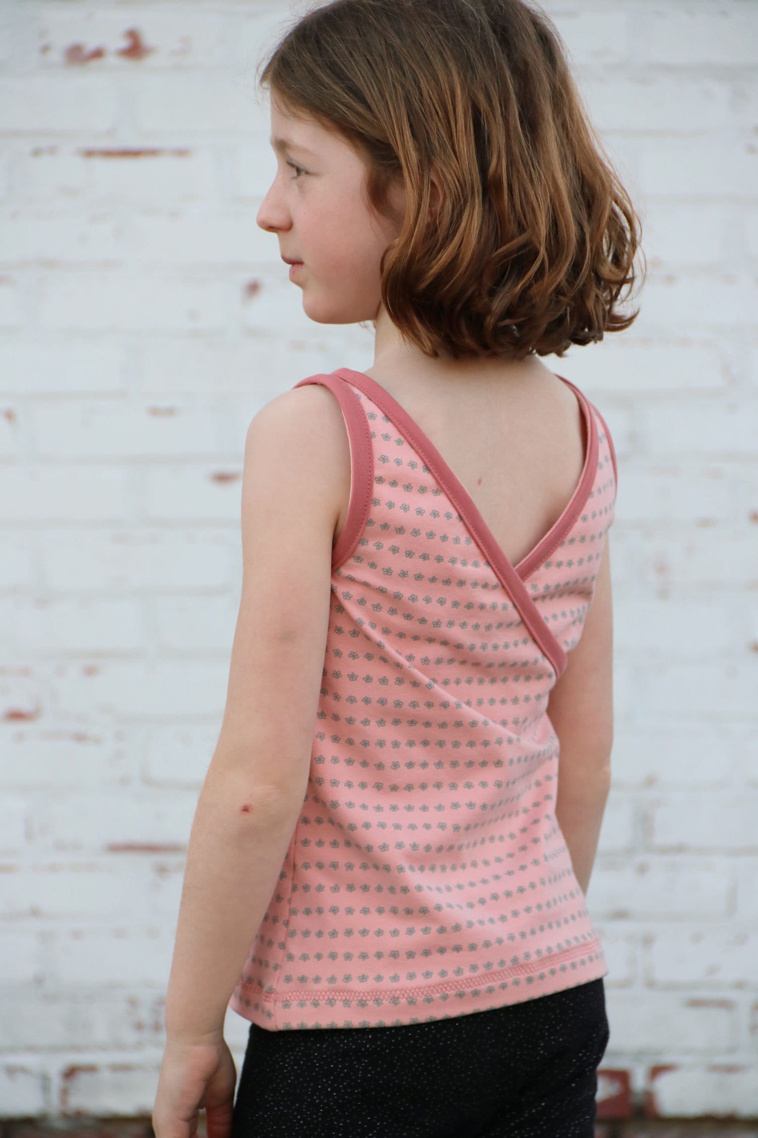 Girls Peplum Tank Top Pdf Sewing Pattern Basic Summer Tank Top Pattern Cross Over Back Knit