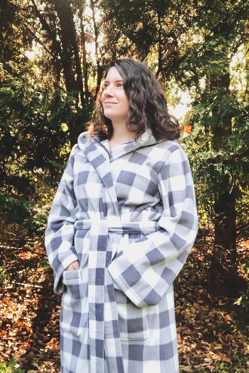 Hooded Bathrobe PDF Sewing Pattern Fleece/jersey/waffle Knit - Etsy