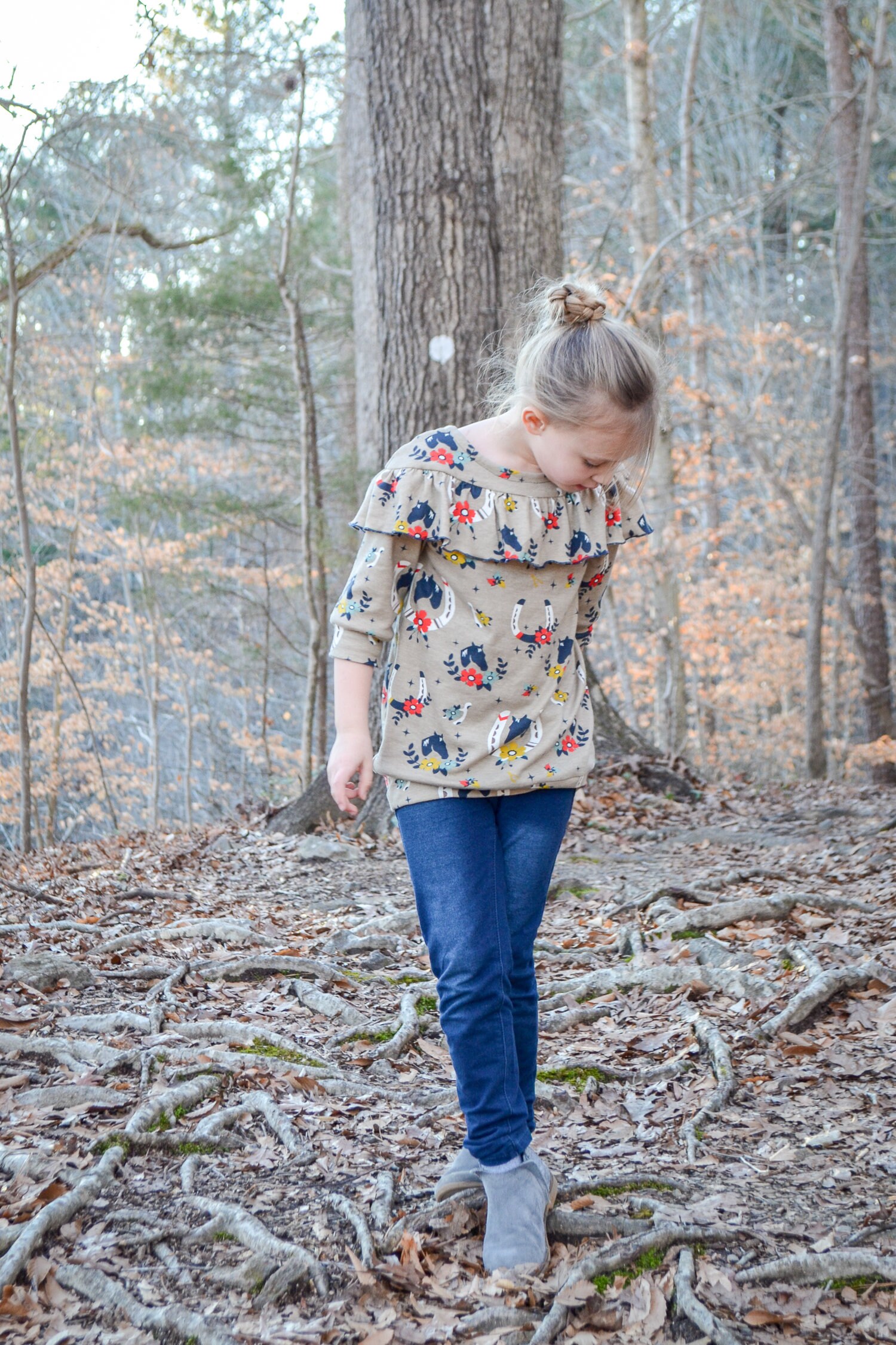 Girls Ruffle Trim Top & Dress Pattern Bundle, Knit and Woven Dress ...