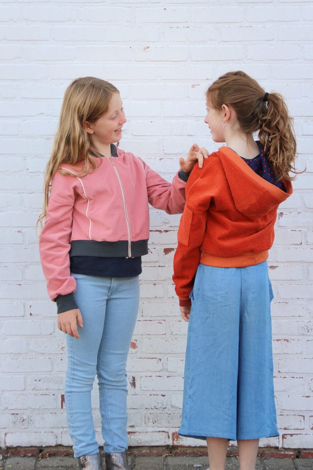 Kids Bomber Jacket PDF Sewing Pattern, Girls Hooded Crop Jacket Pattern ...