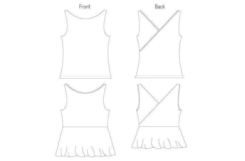 Girls Peplum Tank Top PDF Sewing Pattern Basic Summer Tank | Etsy