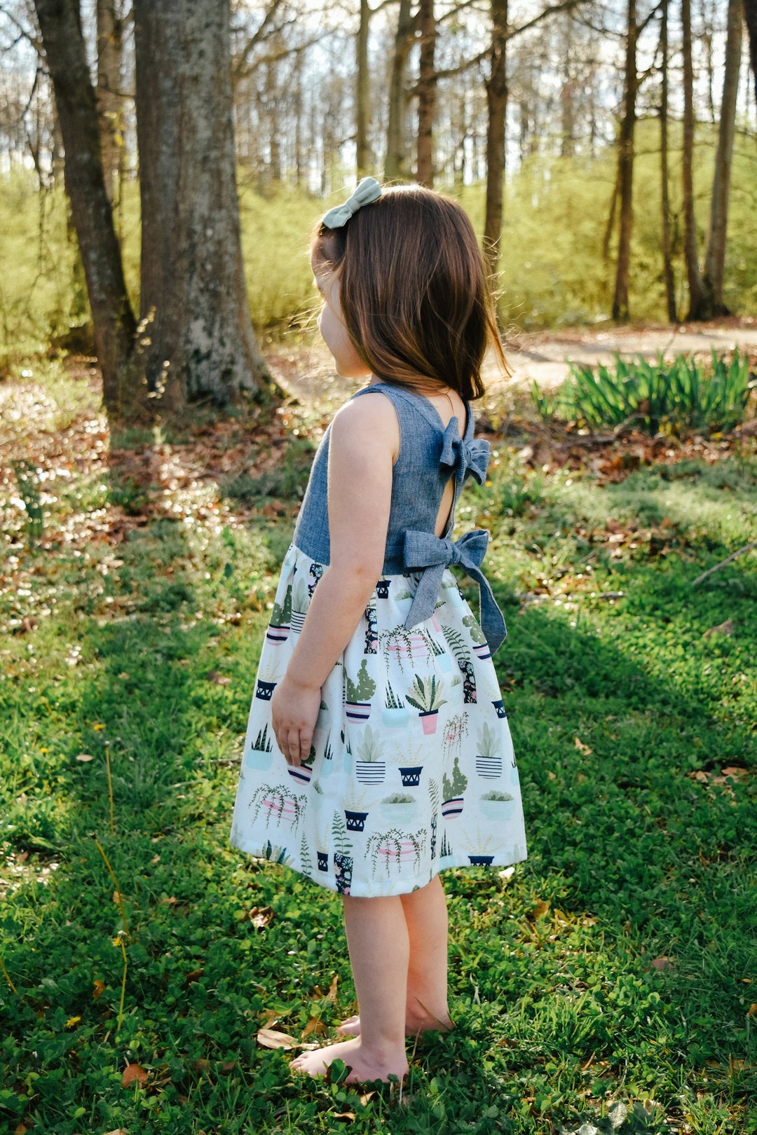 Girls Tie Back Dress Pattern, Reversible Peplum Top Pattern, Woven ...