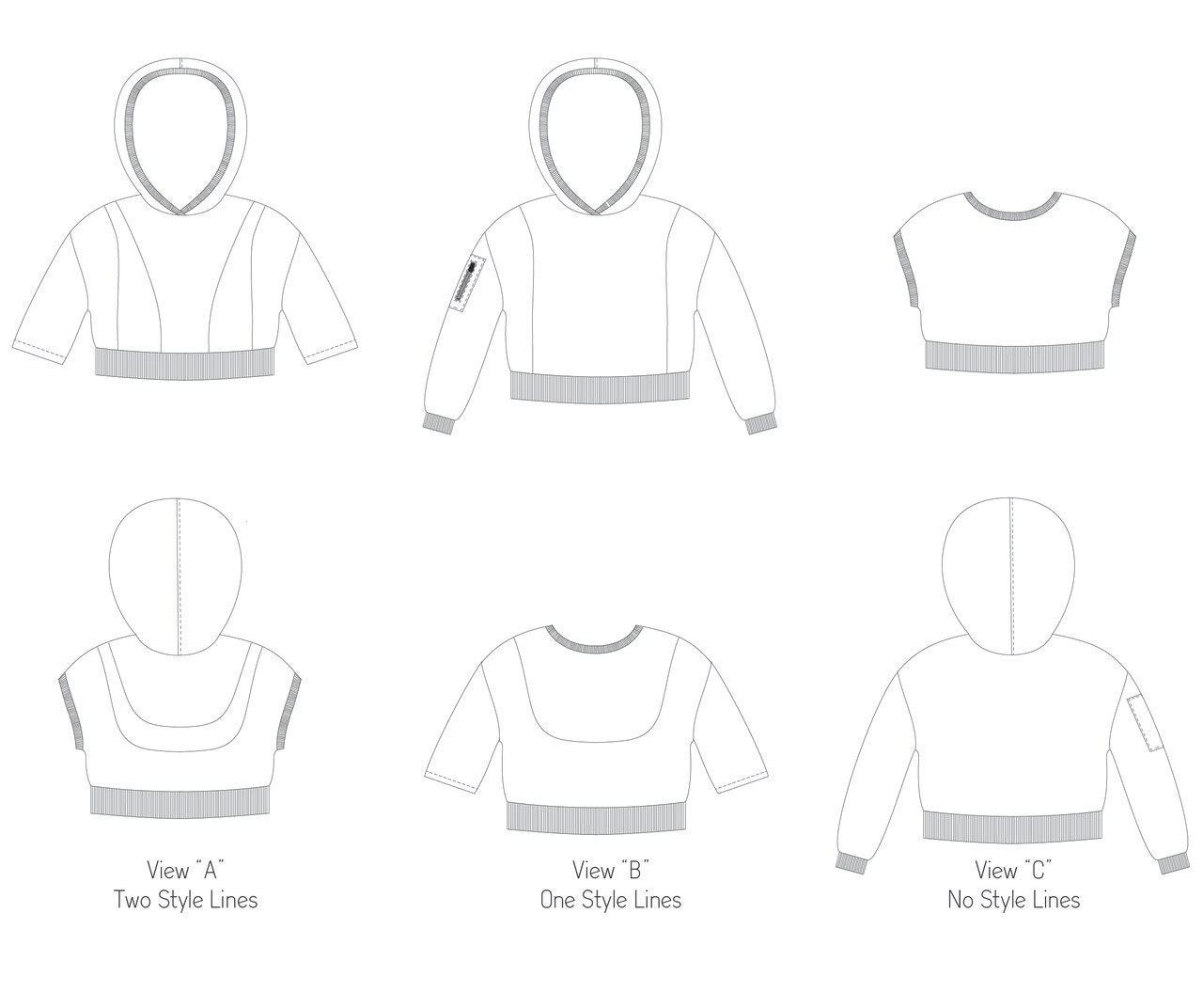 Kids Cropped Hoodie Sewing Pattern, Dolman Sweatshirt PDF Digital ...