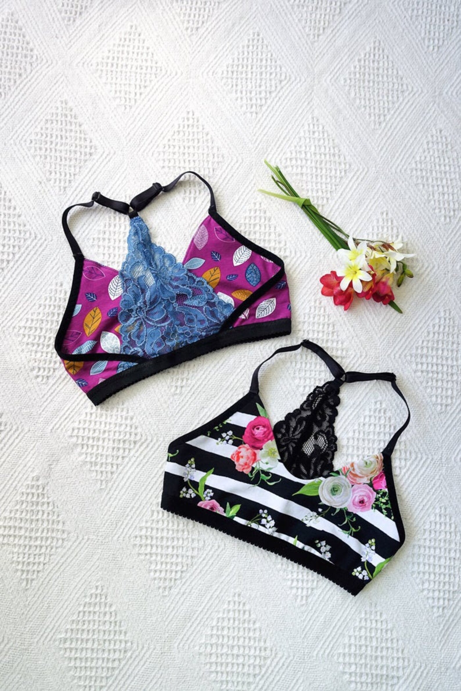 Lace Back Training Bralette PDF Sewing Pattern, Training Bra for Tween ...