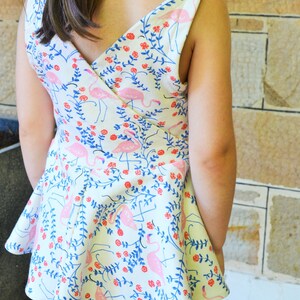 Girls Peplum Tank Top PDF Sewing Pattern, Basic Summer Tank Top Pattern ...