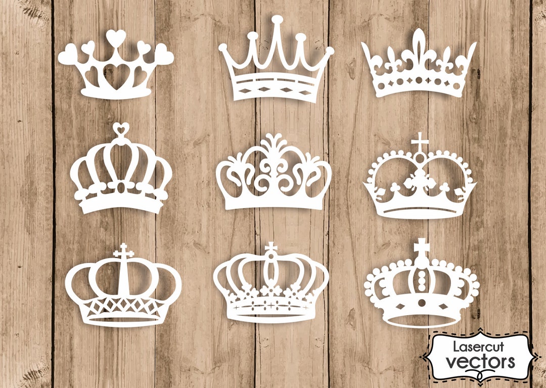 Crown SVG Clipart Bundle, Laser Cut Files (digital Download) - Etsy