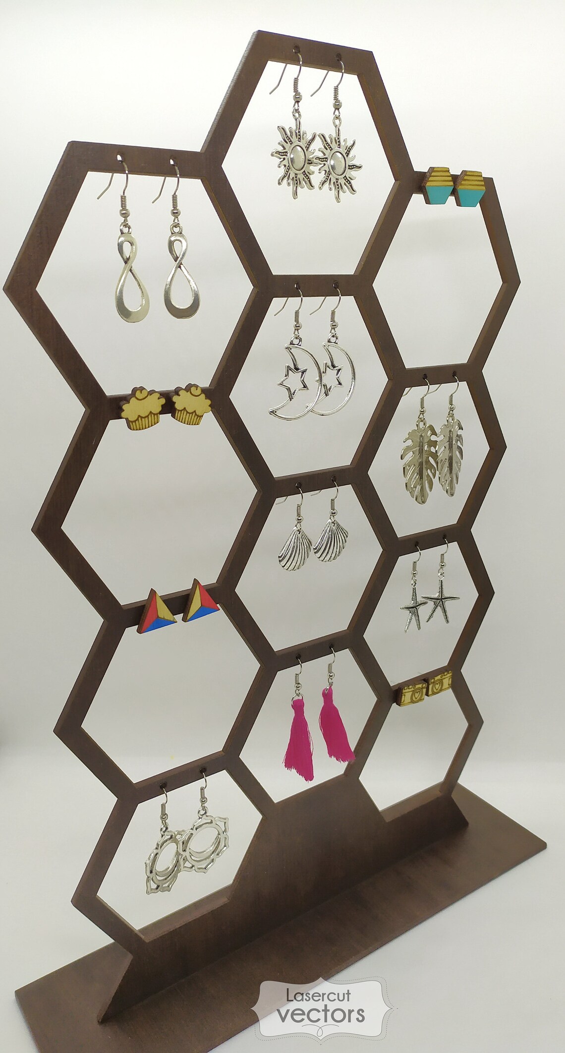 Honeycomb Earring Display SVG File Stud Holder DXF Jewelry - Etsy UK
