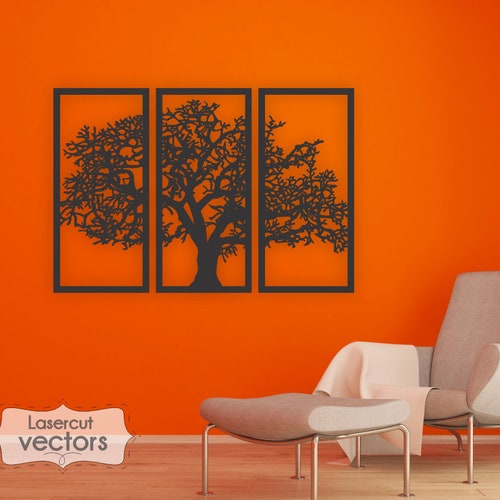 Tree Wall Art Vector Model. Wall Decor Svg Dxf Files-tree - Etsy