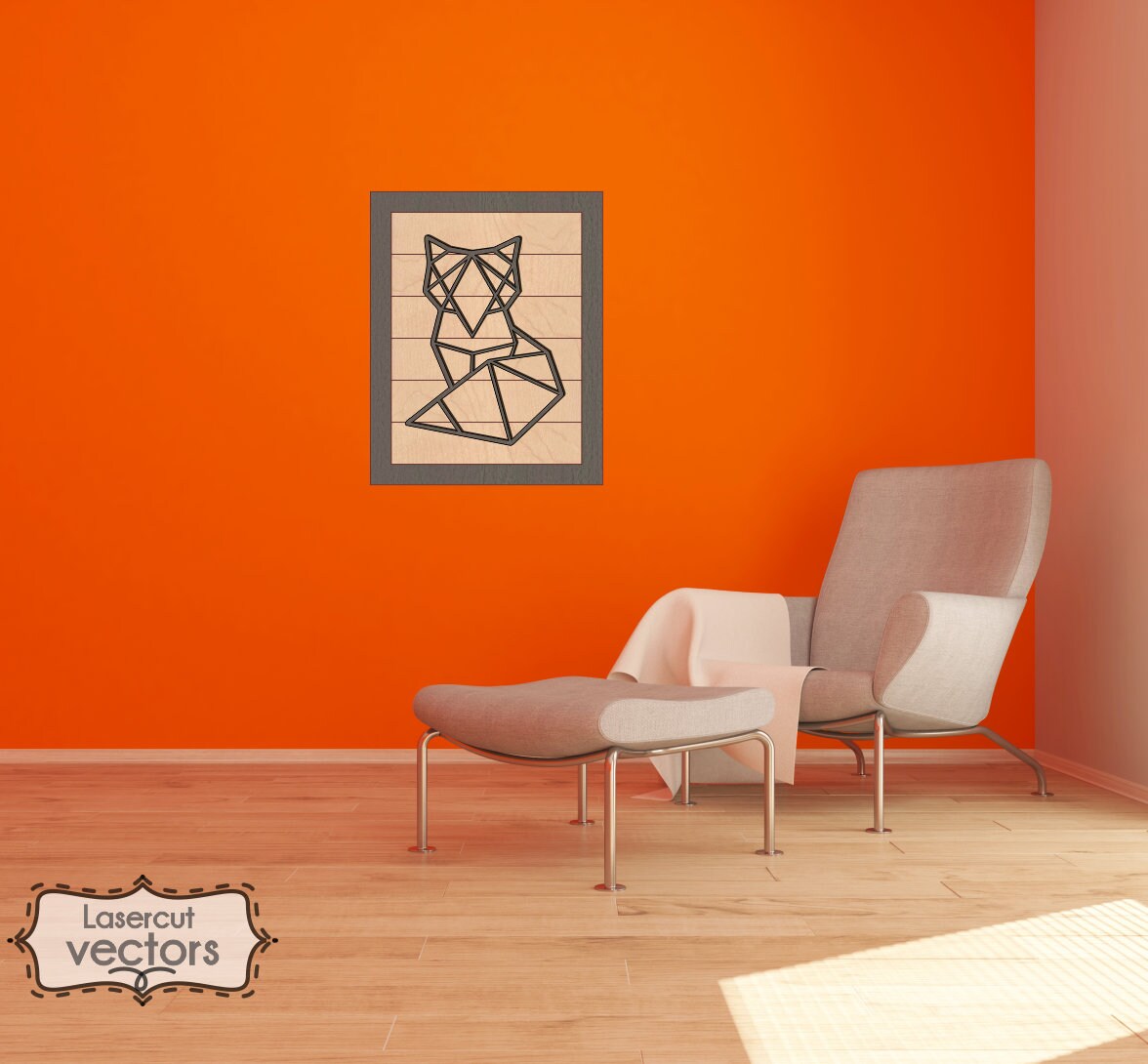 4 models Geometric Fox wall art svg dxf EPSAI. plasma cut | Etsy