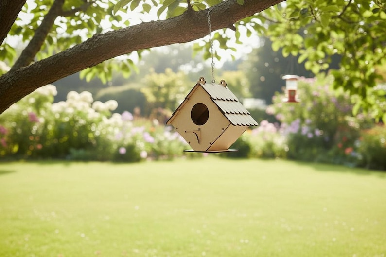 Decorated Bird House Laser Cut Template, Laser Cut Birdhouse Files ...