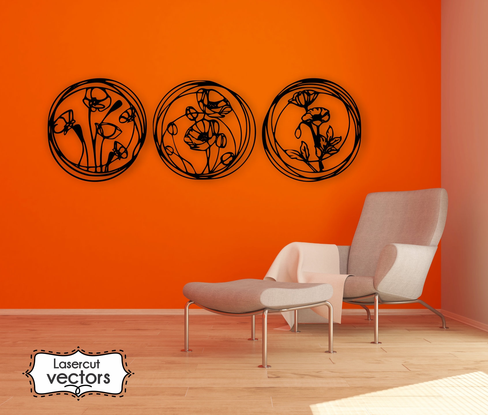 Flower Panel Wall Art Svg,dxf, EPS,AI and PDF Files.plasma Cut File ...