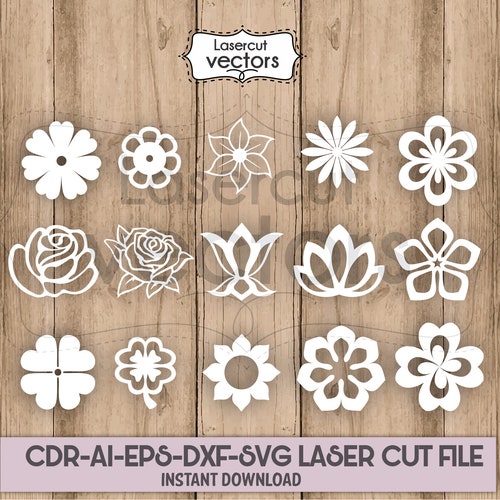 15 Flowers Bundle SVG Flower Svg. Silhouette Cameo and Cricut - Etsy ...
