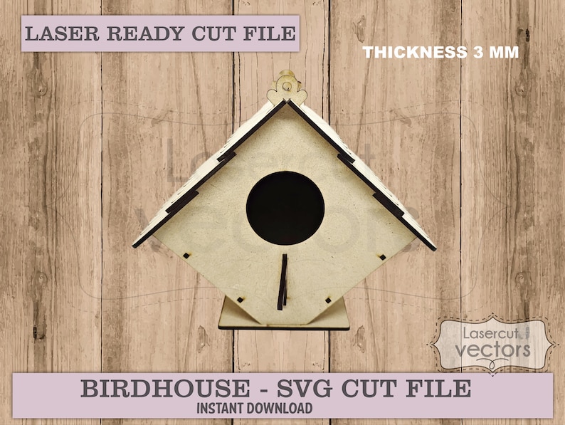 Decorated Bird House Laser Cut Template, Laser Cut Birdhouse Files ...