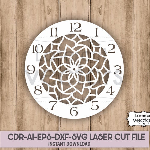 Wall Clock Filigree Mandala Templates Digital Cut Files Svg - Etsy