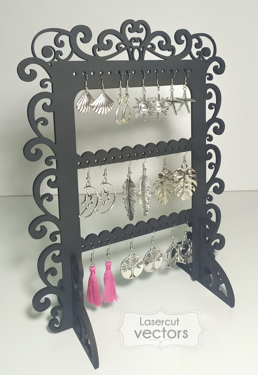 Earring Display SVG File 3 Sizes, Stud Holder PDF, Jewelry Organizer ...