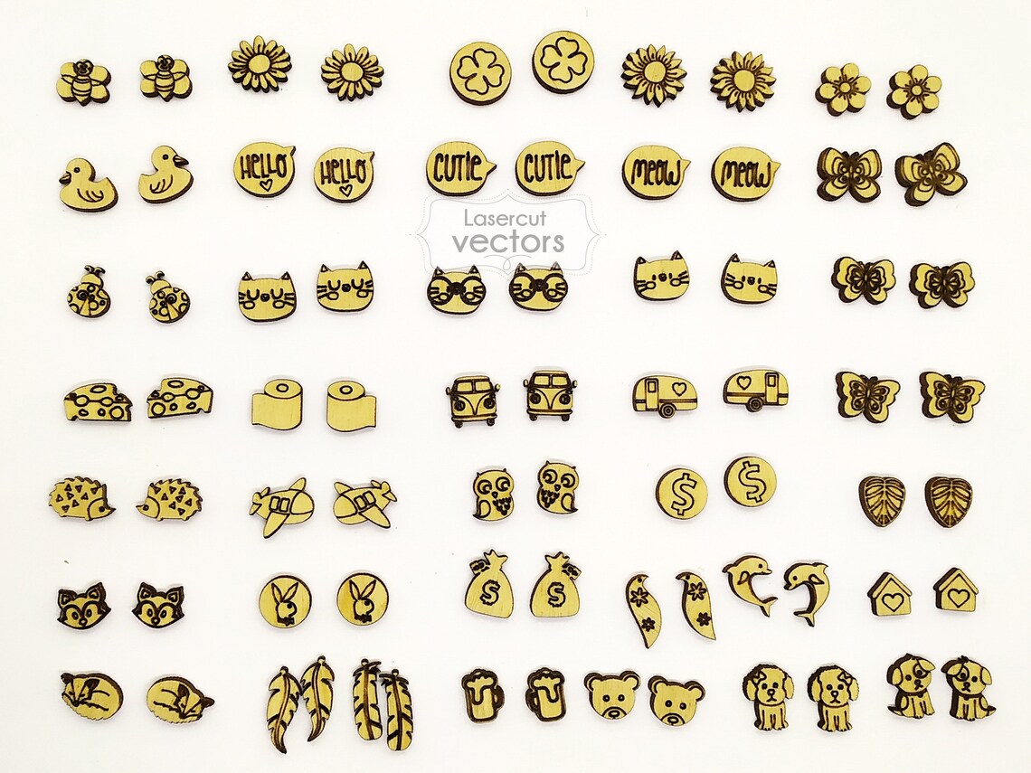 100 Designs Bundle Stud Earring SVG VOL 2 Stud Earrings SVG - Etsy