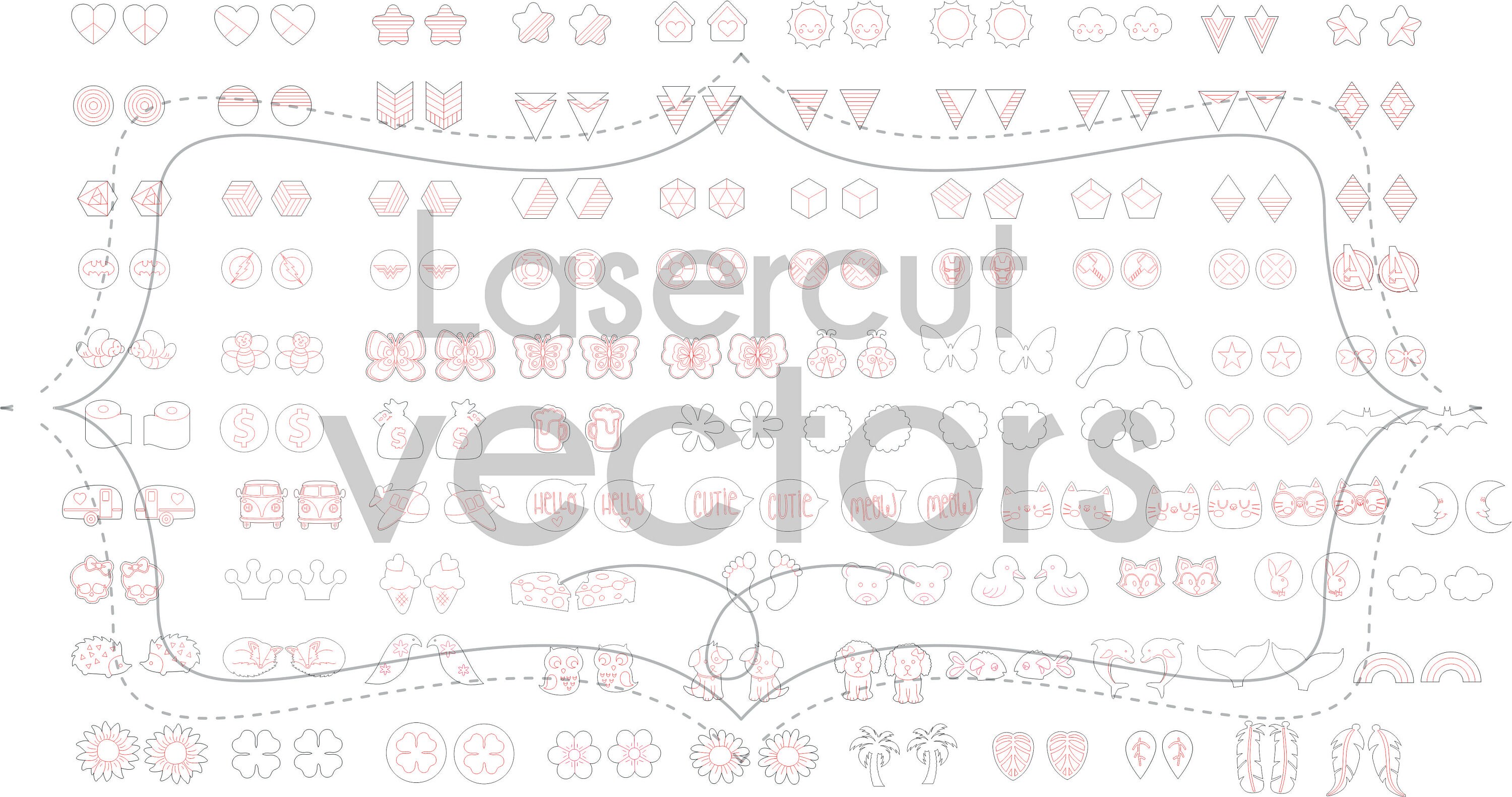 Minimalistic Stud Earring , Laser Cut SVG Bundle, Lasercut Template ...
