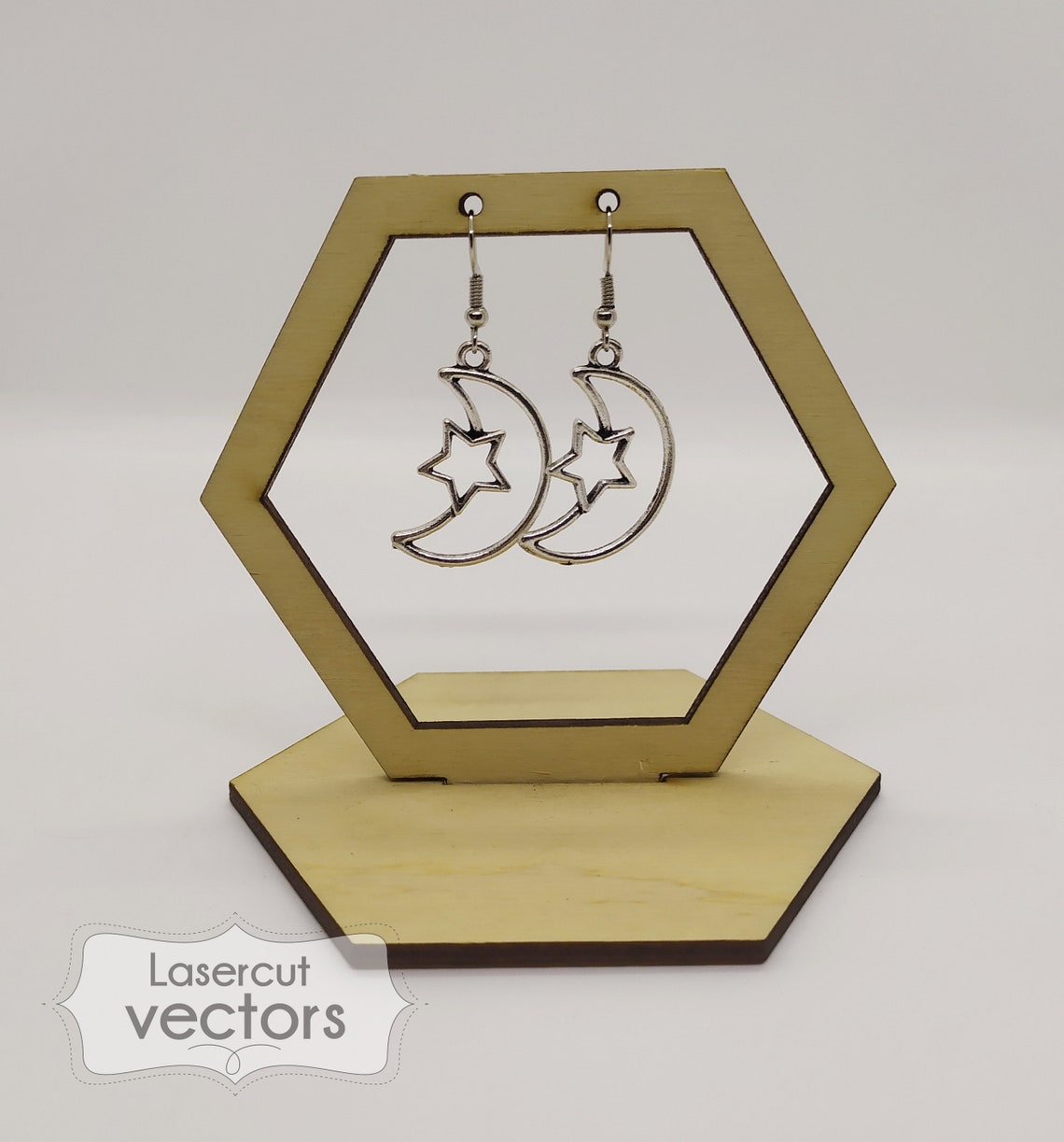 2 Honeycomb Earring Display SVG File Stud Holder DXF Jewelry | Etsy