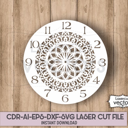 Wall Clock. Laser Cut Vector DXF Cnc Files Lasercut - Etsy