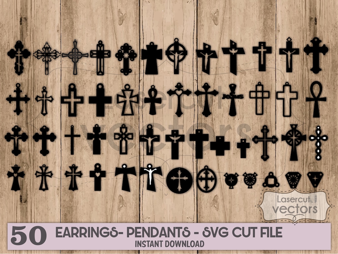 Cross Earrings SVG Bundle , Crosses Earring, Cross Earring Svg ...