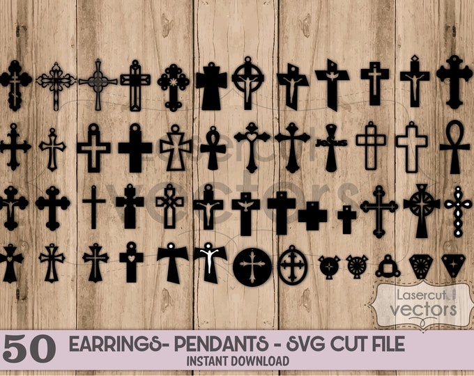 Cross Earrings SVG Bundle Crosses Earring Cross Earring - Etsy