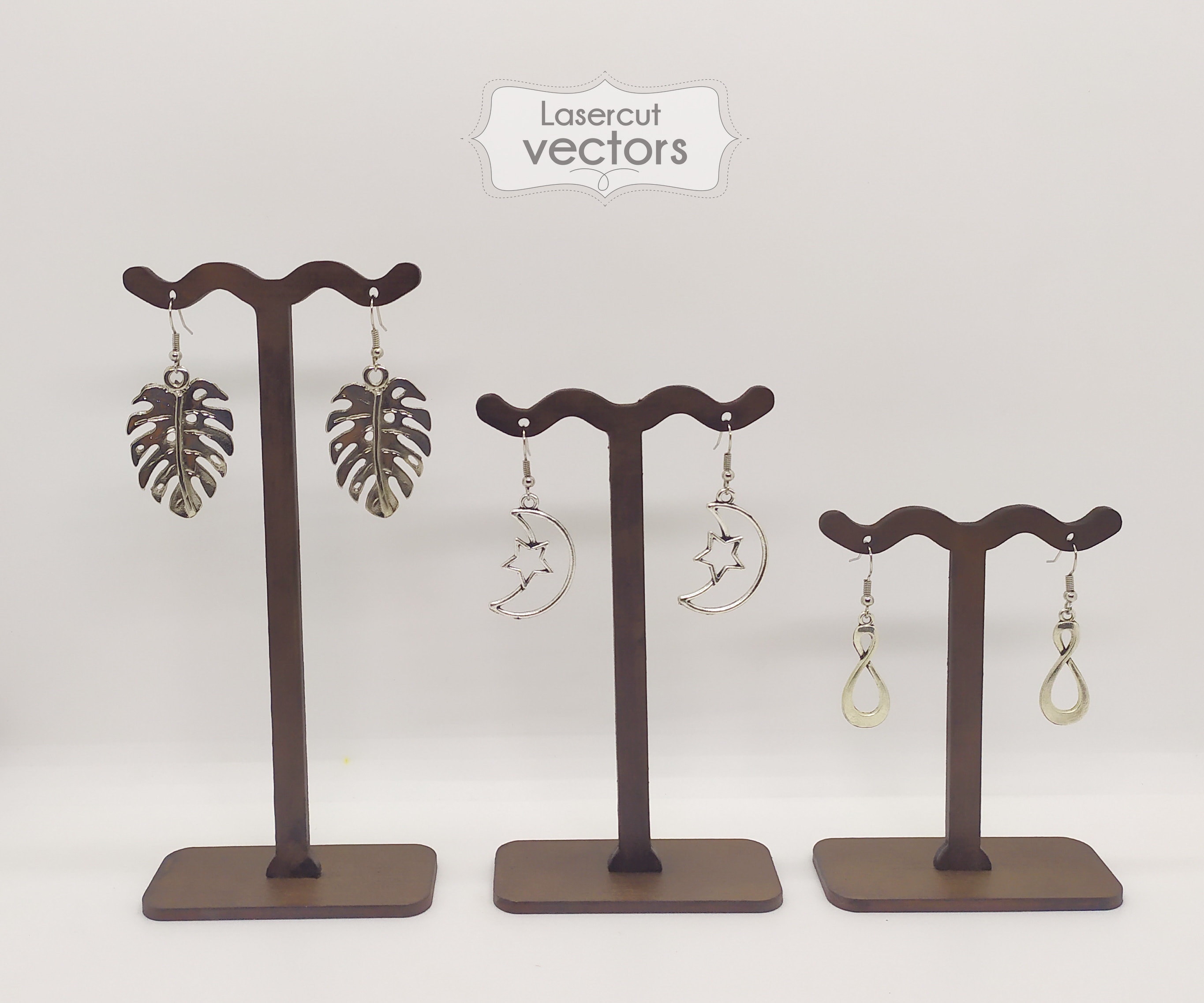 3 Sizes Earring Display SVG File Stud Holder DXF Jewelry - Etsy