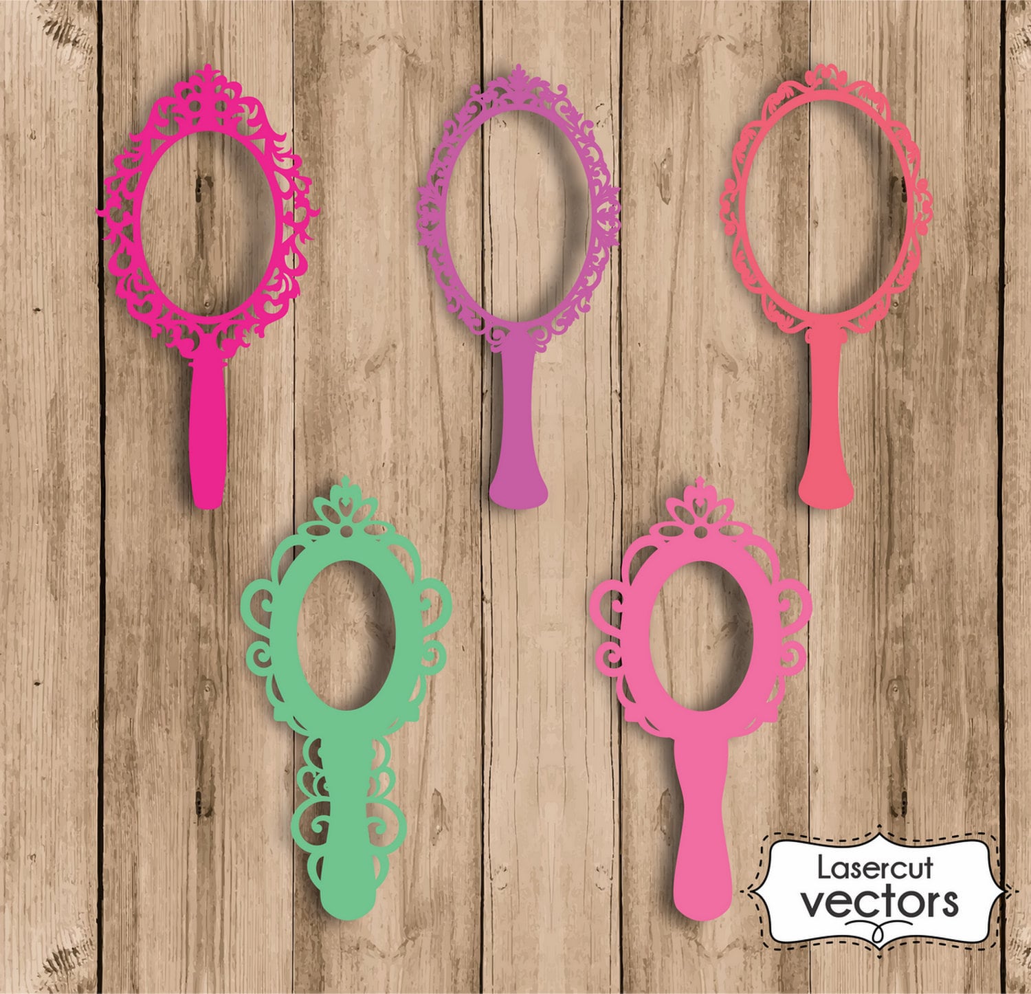 Set of 5 Mirror Invitation SVG Cut File Royal Princess - Etsy