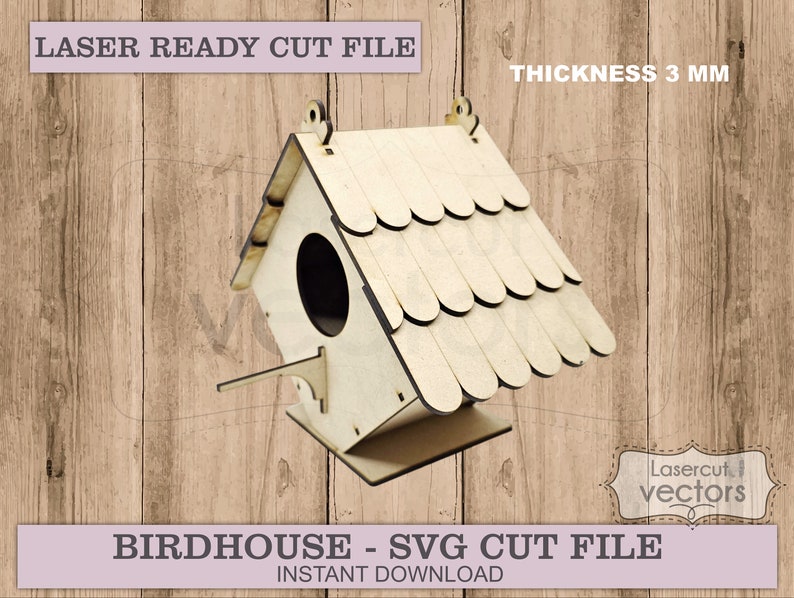 Decorated Bird House Laser Cut Template, Laser Cut Birdhouse Files ...