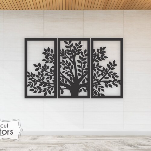 Tree Panel Wall Art Vector Model Svg Dxf Files-tree Panel - Etsy