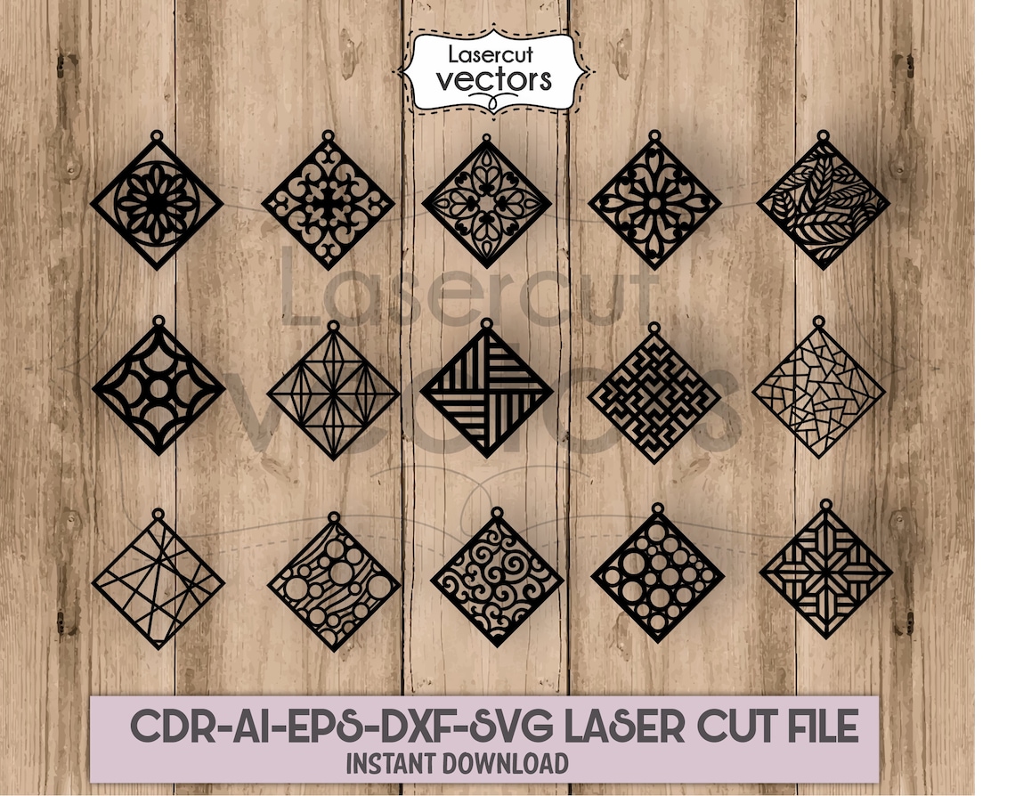 Geometric Earrings Bundle Template SVG, Earring SVG, Earring Template ...