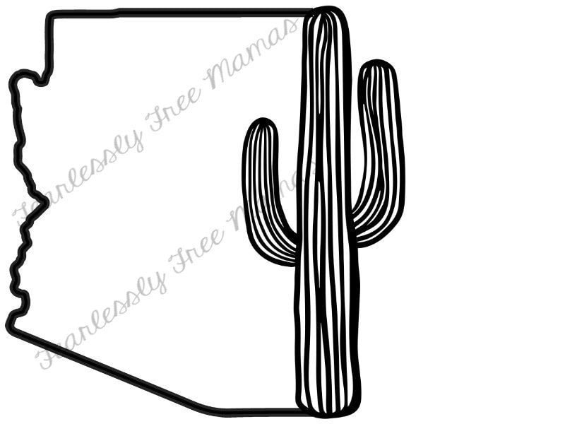 AZ Outline Saguaro Svg Cricut Silhouette SVG Png Jpeg Arizona - Etsy