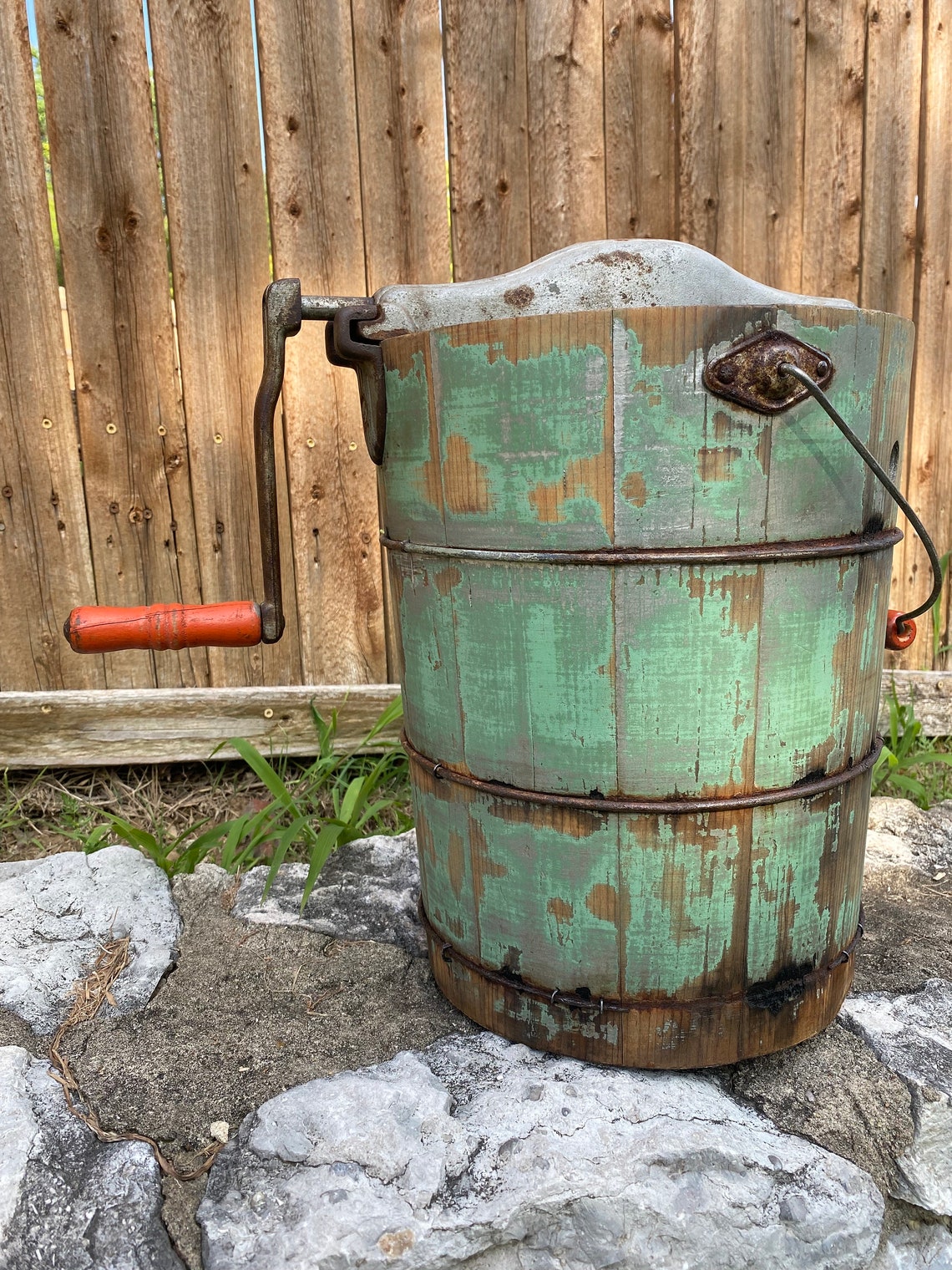 Antique Hand Crank Ice Cream Maker Bucket - Etsy