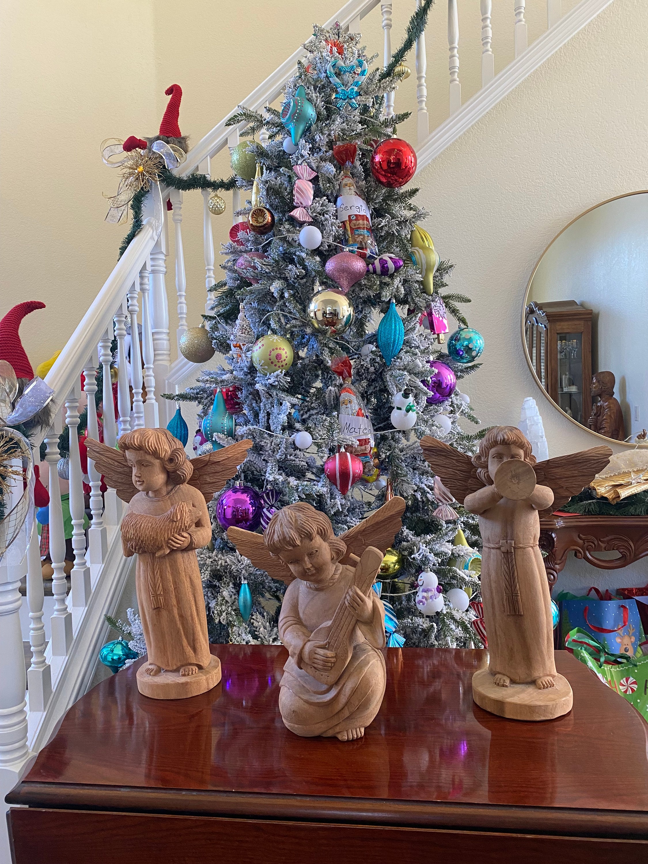 Celestial Trio Hand Carved Wood Serafins - Etsy