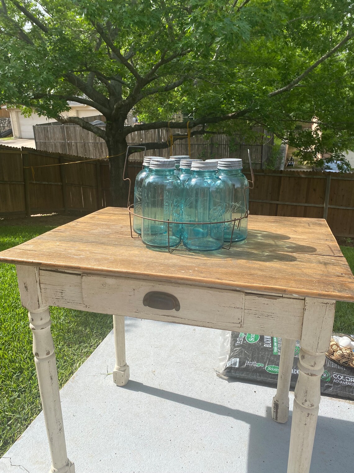 Vintage 7 Quarter Gallon Ball Mason Jars With Caddy - Etsy