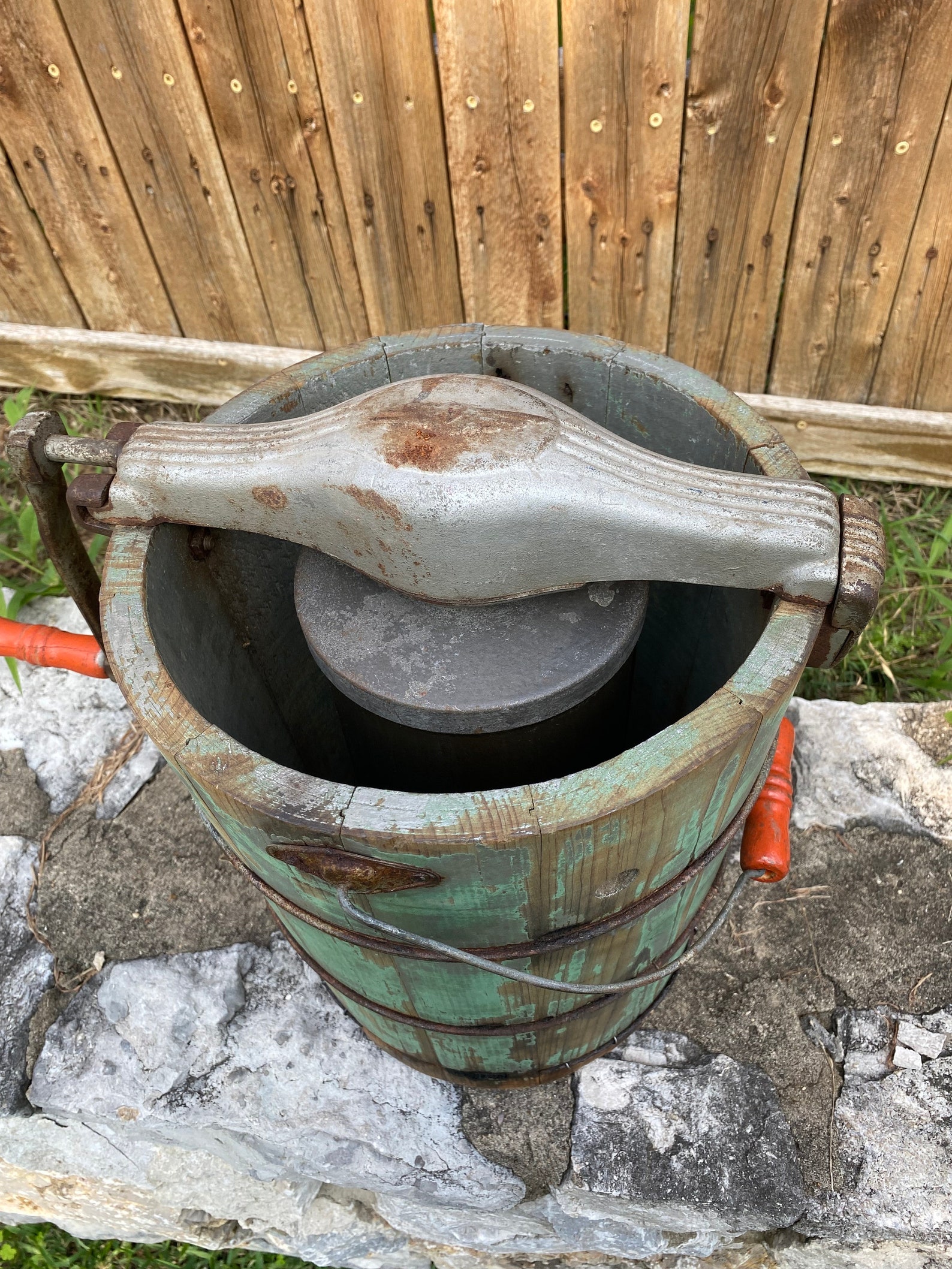 Antique Hand Crank Ice Cream Maker Bucket - Etsy