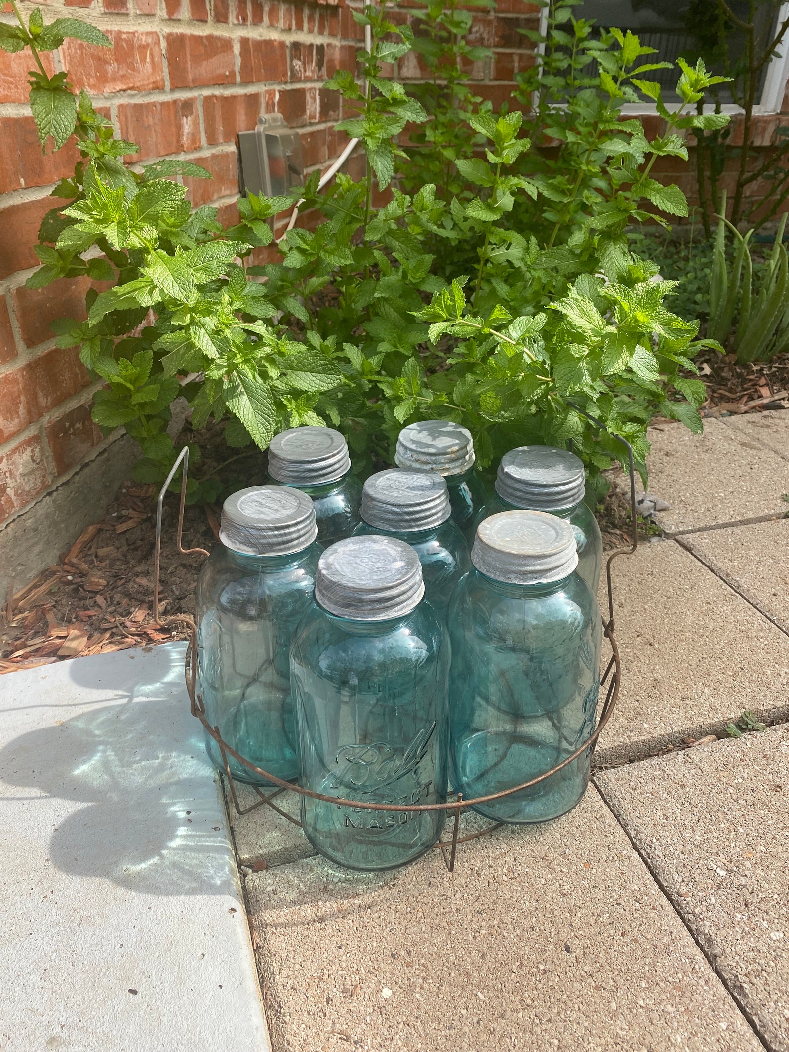 Vintage 7 Quarter Gallon Ball Mason Jars With Caddy - Etsy